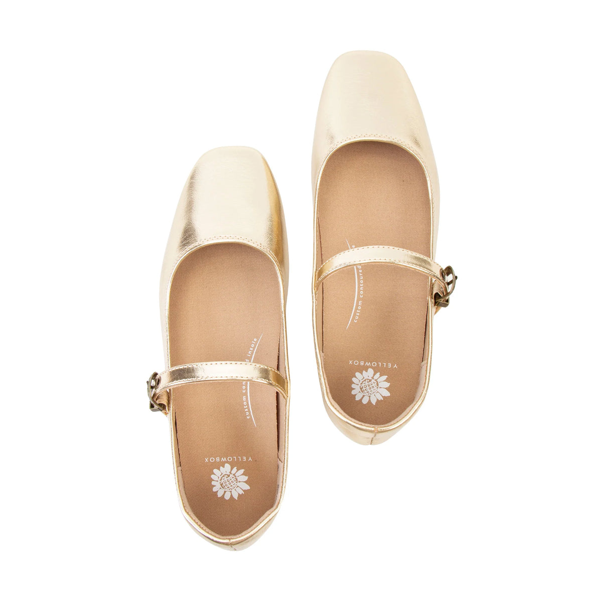 Gold Collin Mary Jane Flat (Yellow Box) – Grace At Home Treasures