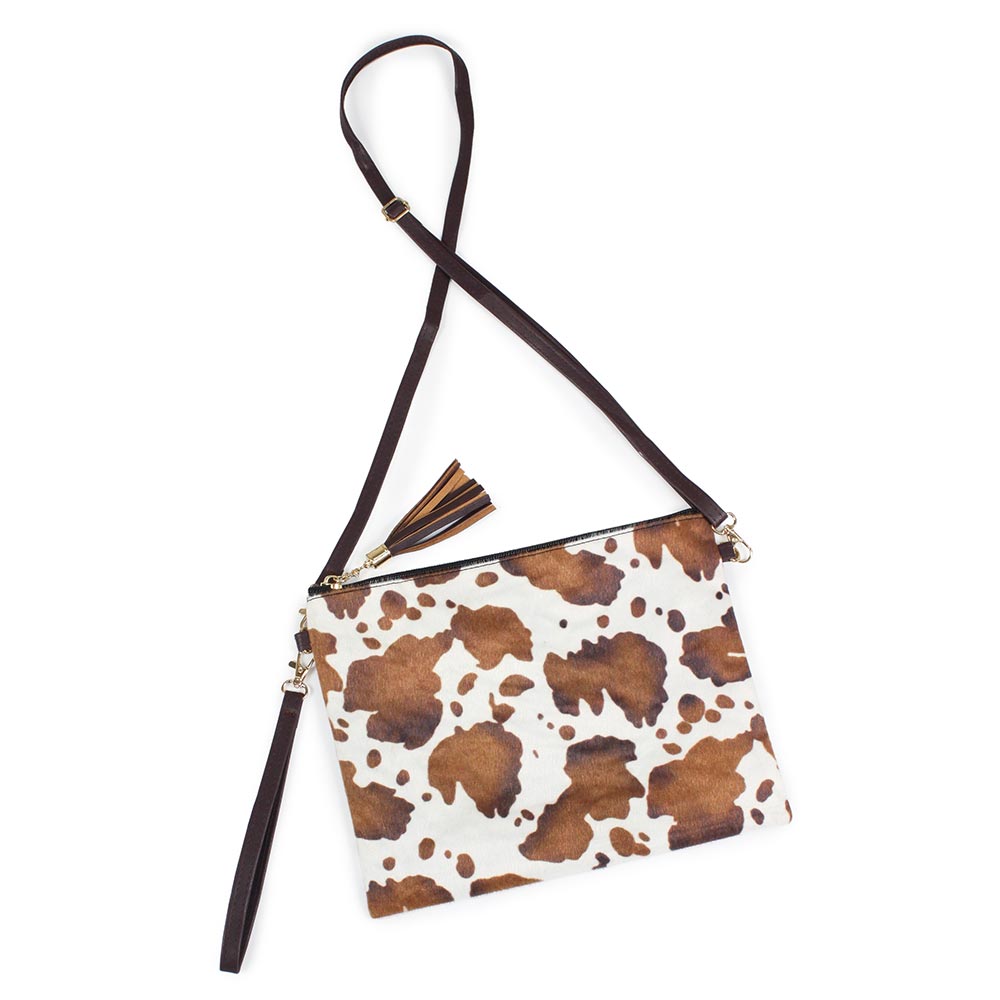 brown cow print bag